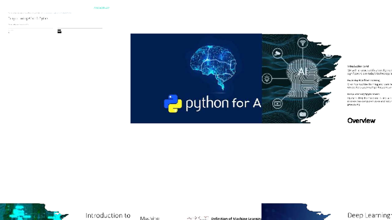 Exploring AI & ML with Python: A Comprehensive Guide (CS101) - Studocu