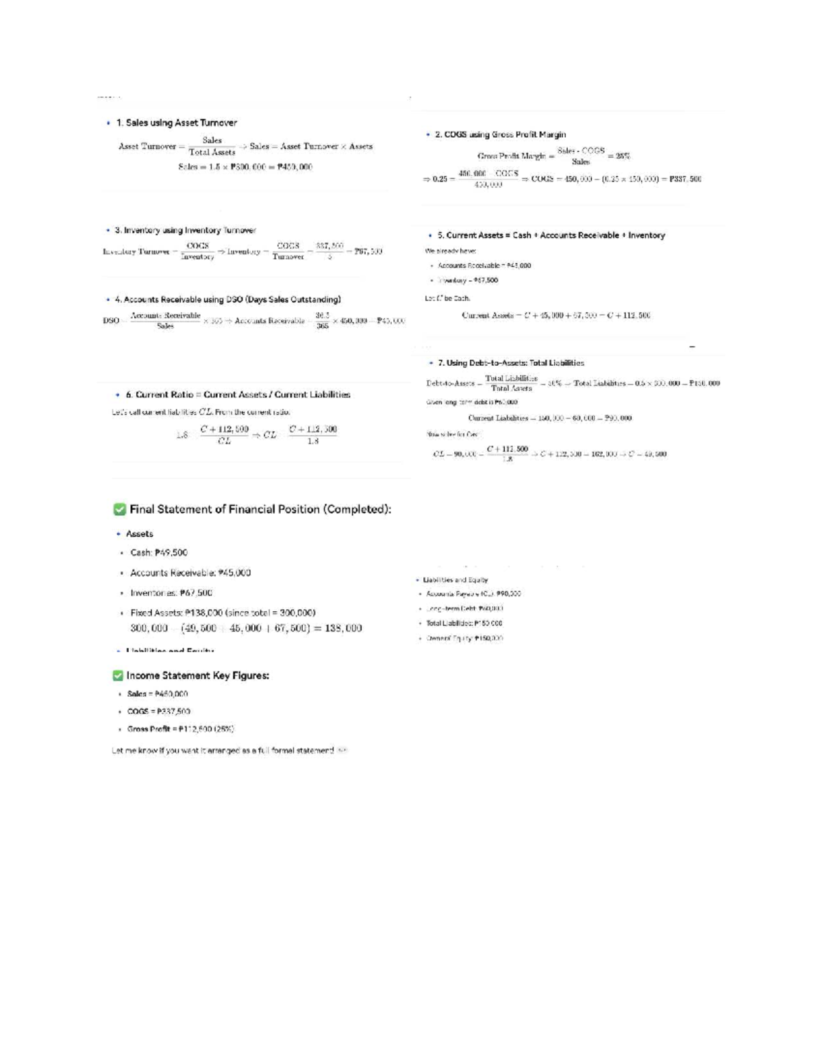 Problem 13 - Financial Analysis: Sales, COGS, and Ratios - Studocu