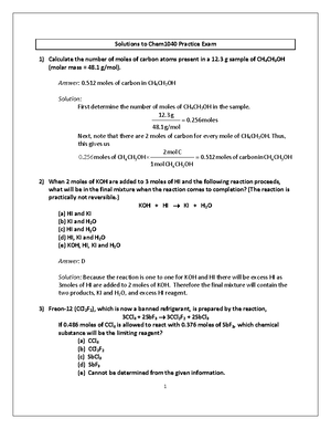 Chem Final Exam Study Guide - Final Exam Study Guide (General Chemistry ...