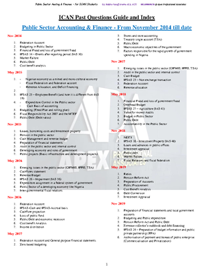 ICAN PM Past Questions Guide (Nov 2014 - May 2024) - Studocu