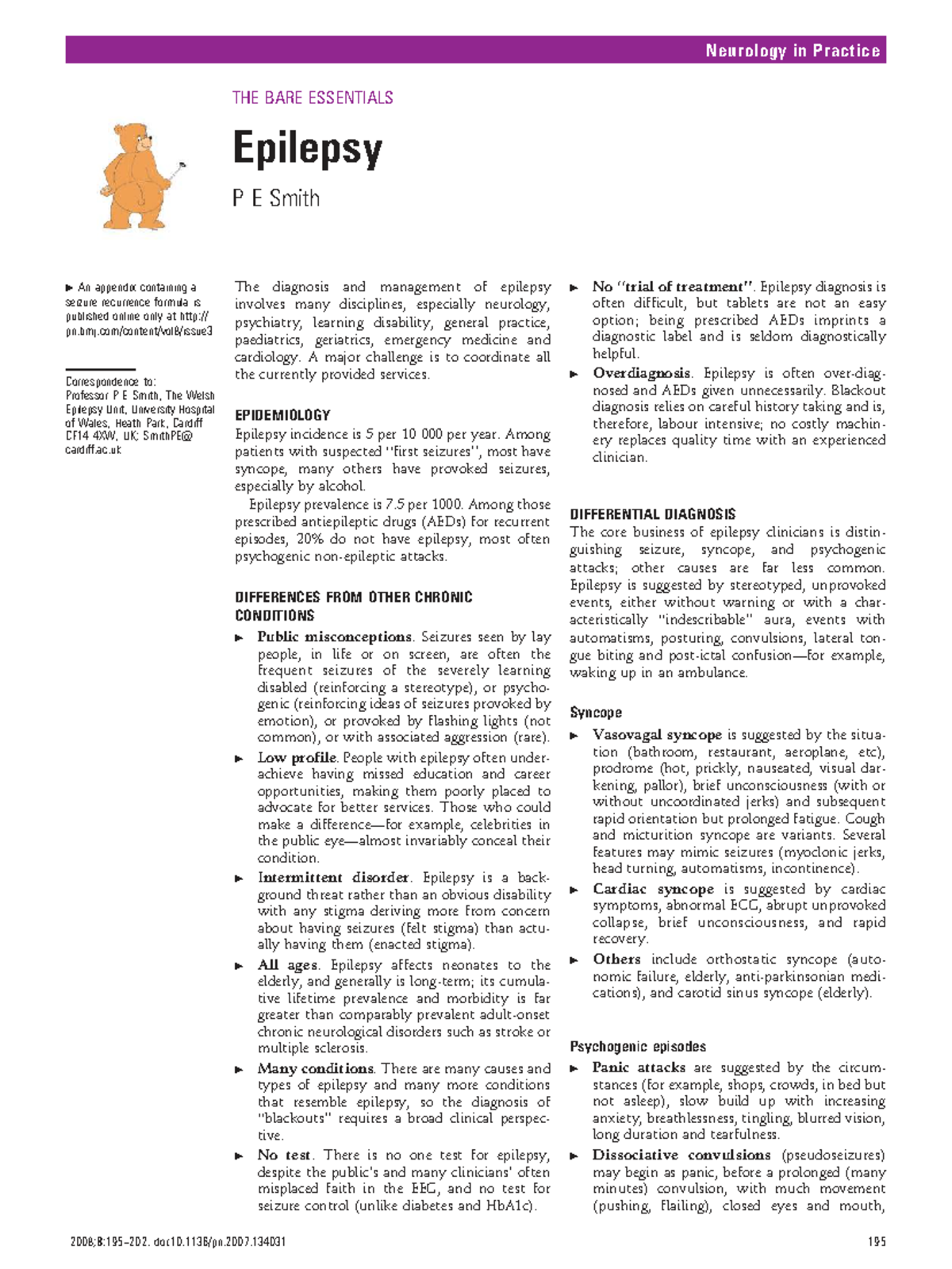 Neurology in Practice: Essential Insights on Epilepsy Management - Studocu