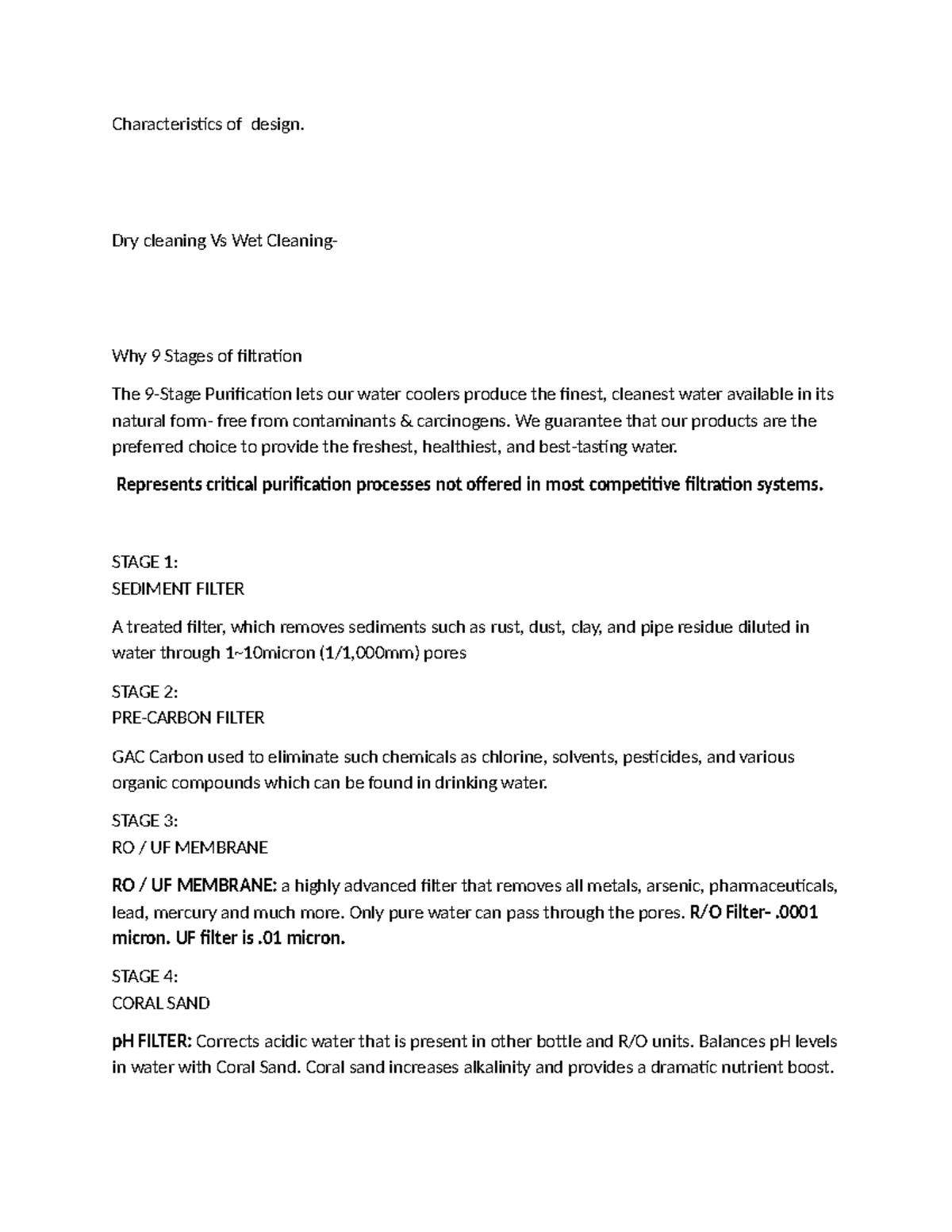Characteristics of Design: Filtration & Cooling Systems Overview - Studocu