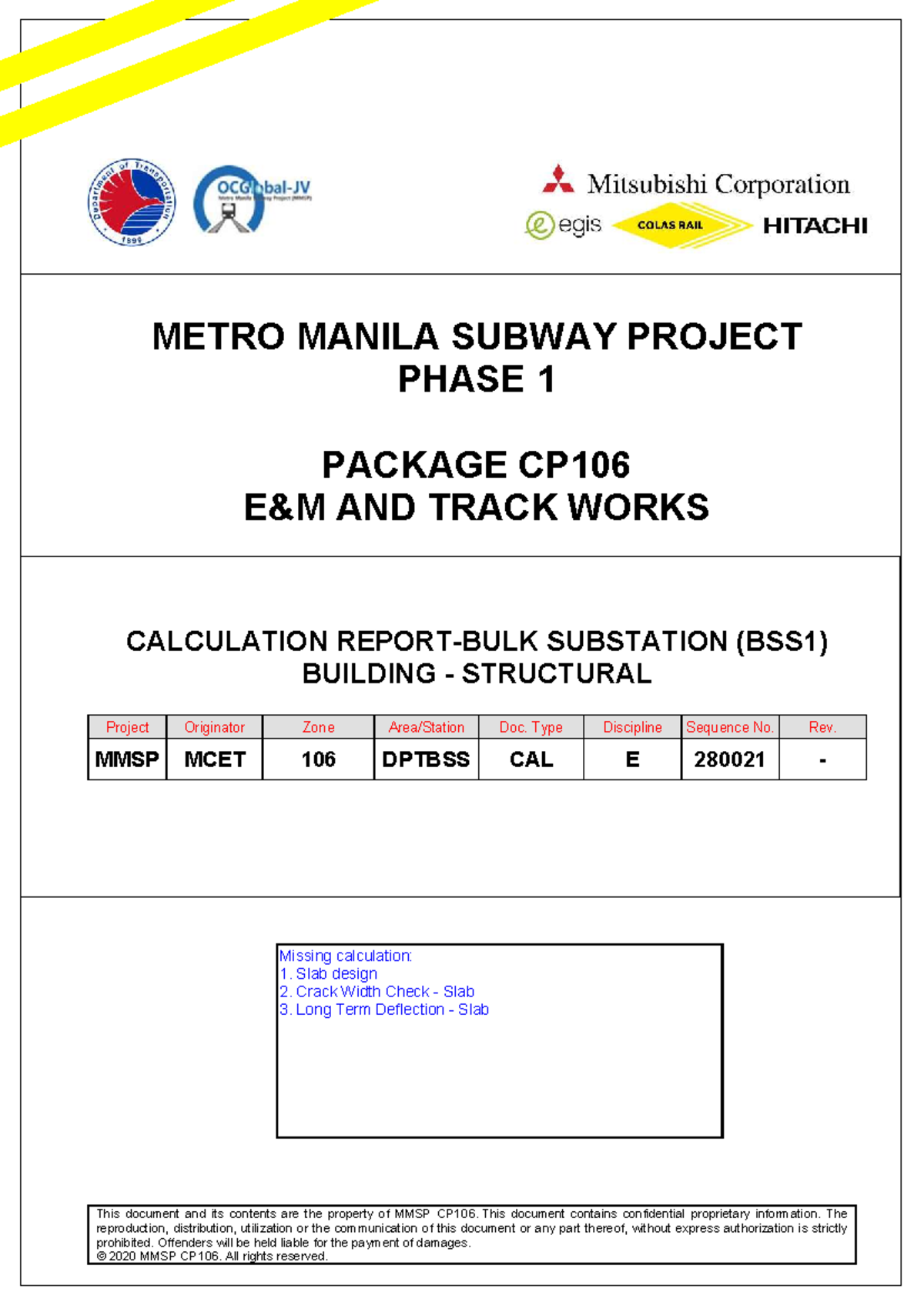 MMSP-MCET-106 Structural Calculation Report for BSS1 Building - Studocu