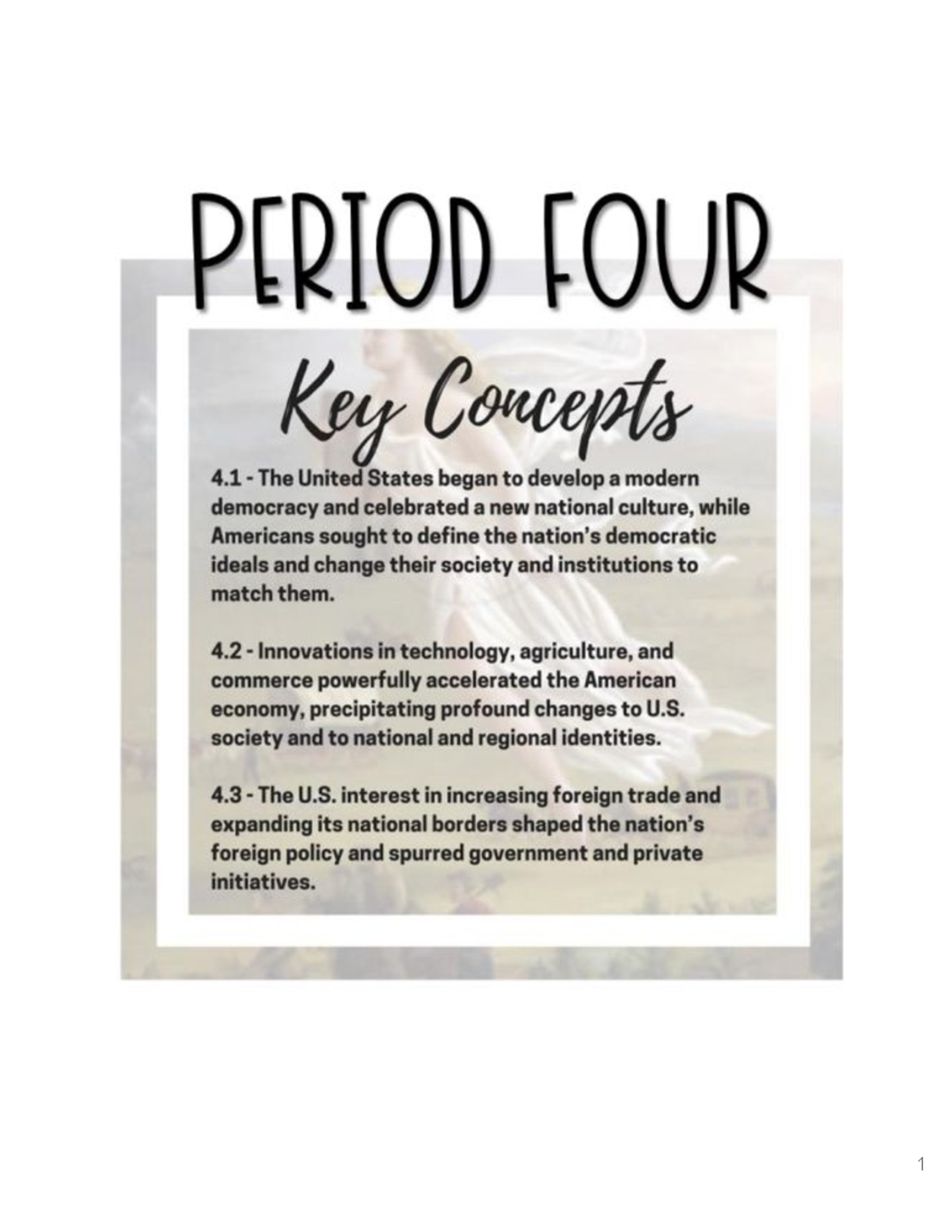 APUSH 1 Period 4 Topic Workbook: Key Concepts (1800-1848) - Studocu