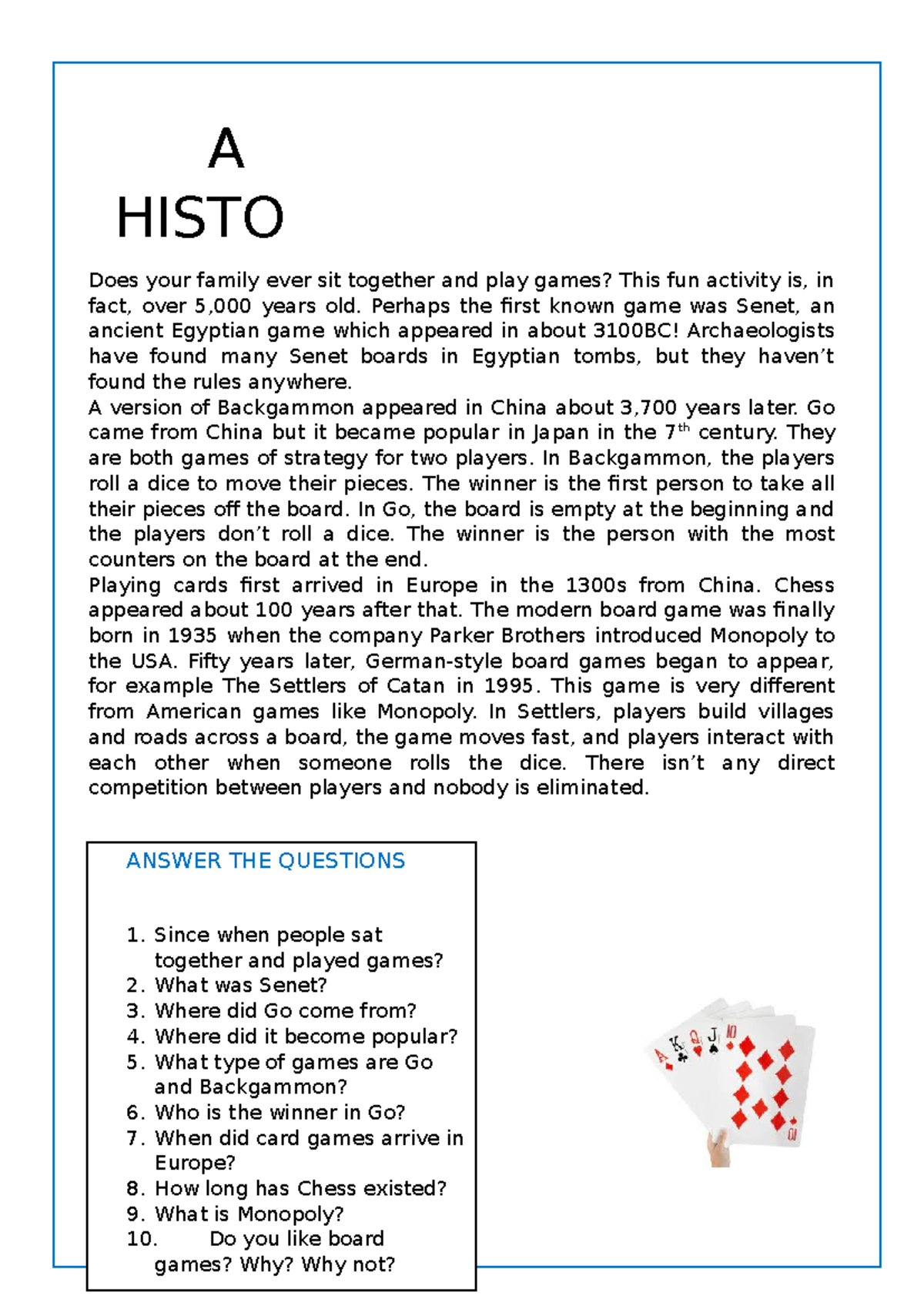 1. a-history-of-games-reading-comprehension 151031 - Does your family ...