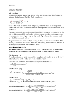 Enzyme Activity Lab Report - Lab # 11: Enzyme Activity I. Abstract ...