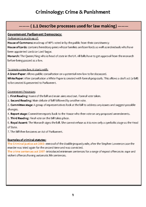 Criminology Unit 4 revision checklist - CRIMINOLOGY UNIT 4 RAG CRIME ...