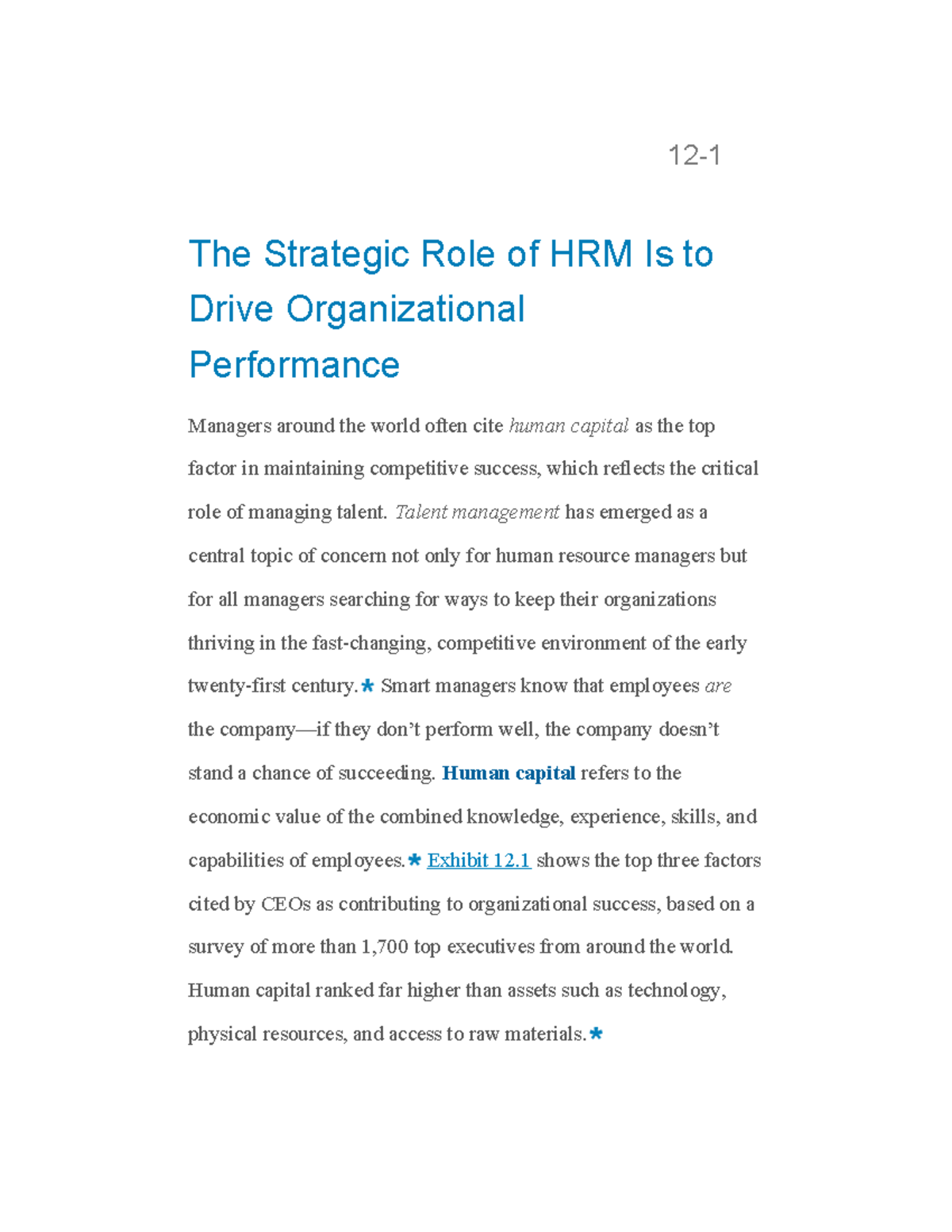 HRM 101: The Strategic Role of HRM in Driving Performance - Studocu