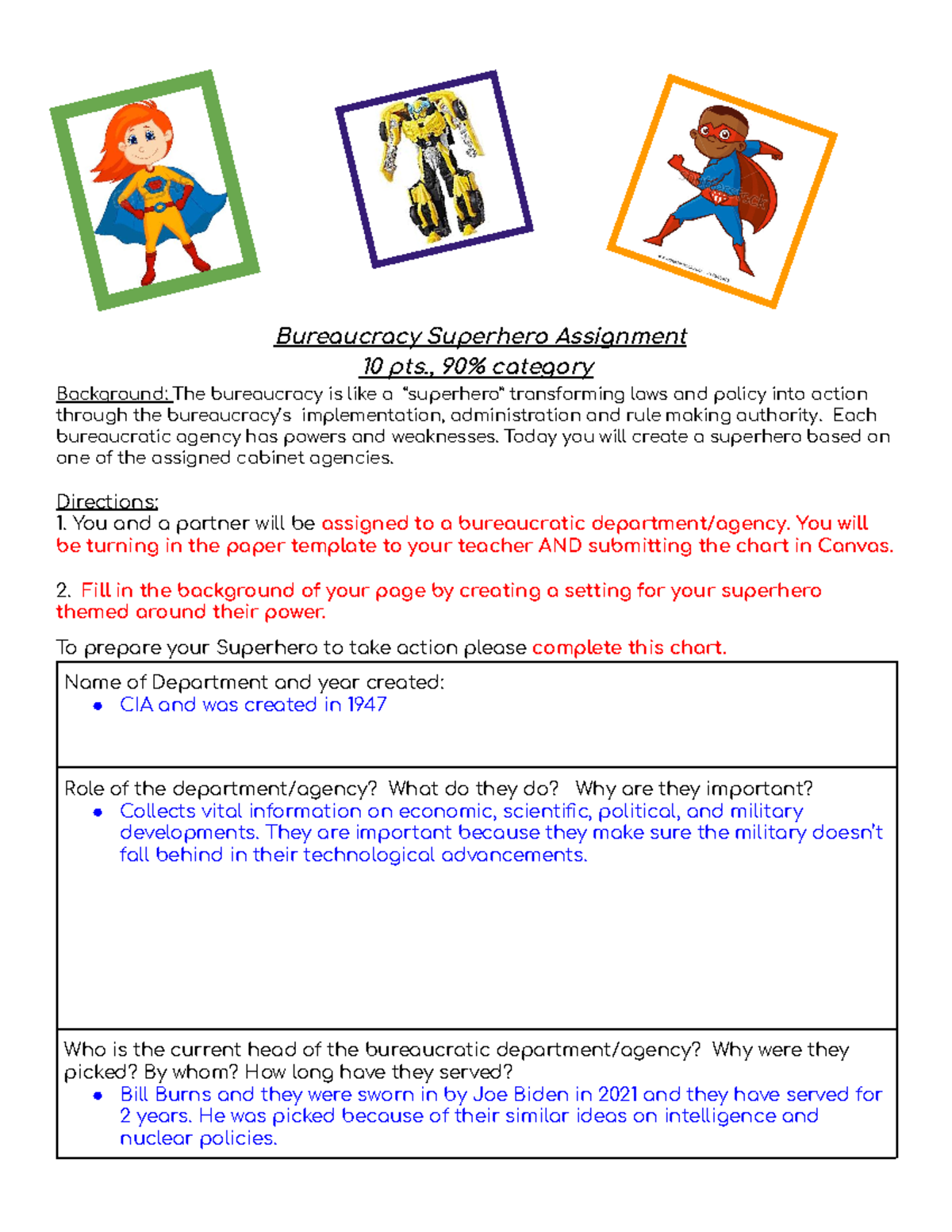 Bureaucracy Superheroes Assignment (POSC 2024) - Create Your Agency ...
