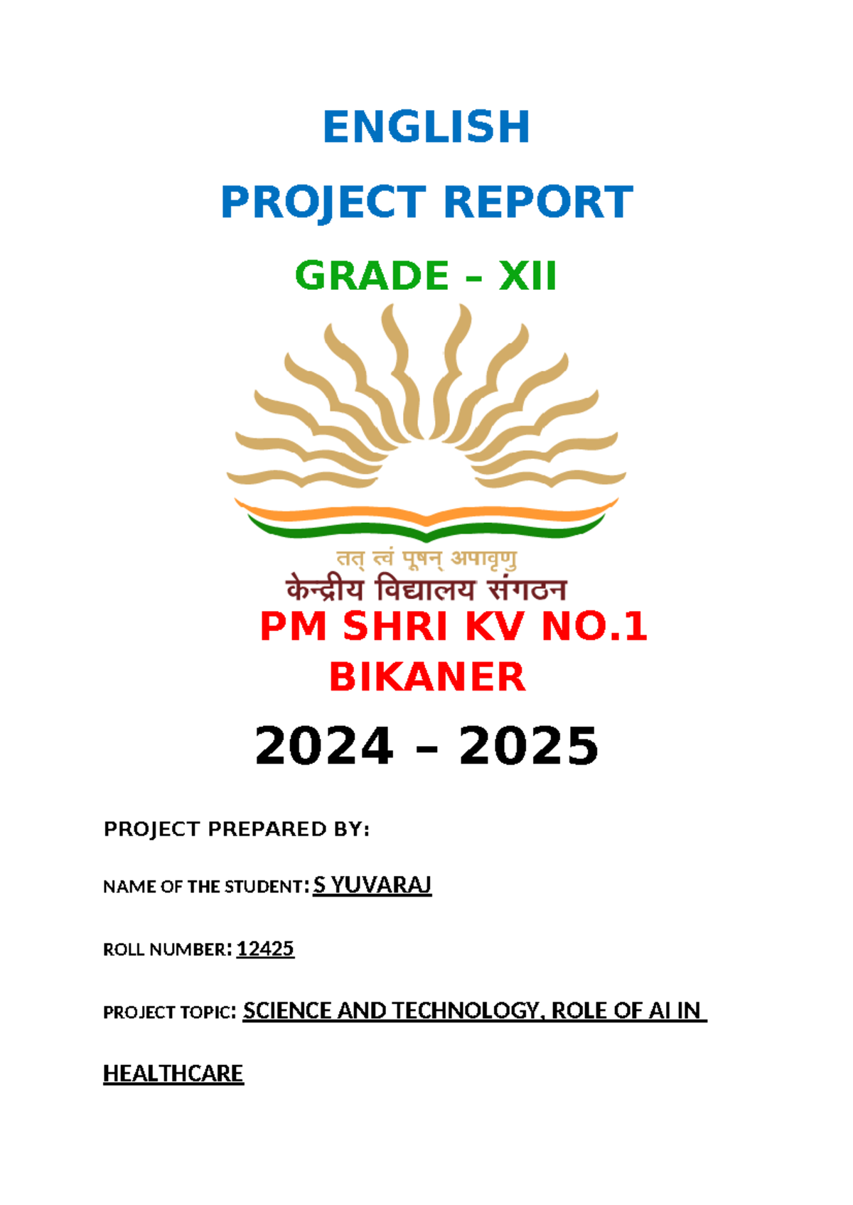 ENG - jdfukyiulo;ip'i;uoligkfj - ENGLISH PROJECT REPORT GRADE – XII PM ...