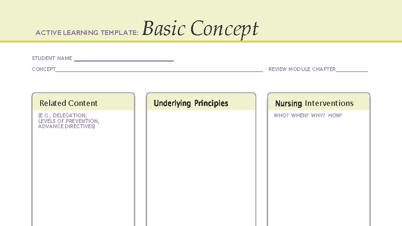 ATI-Basic Concept Active Learning Template - NURS 325 - ACTIVE LEARNING ...