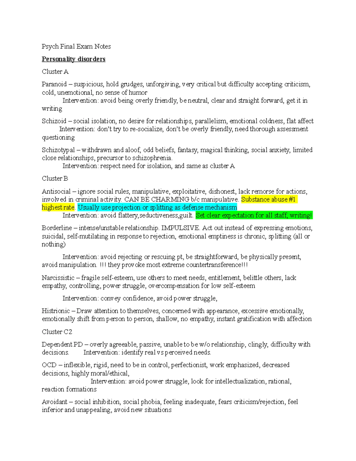 EXAM 2 Mental Health - Key Concepts & Therapeutic Communication Notes ...