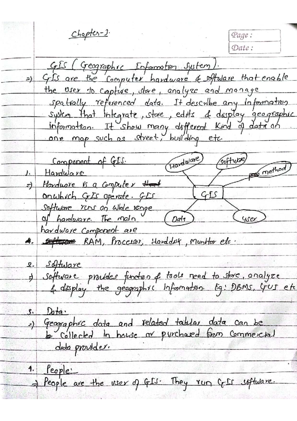 GIS (Geographic Information System) Handwritten Notes: Key Concepts and ...