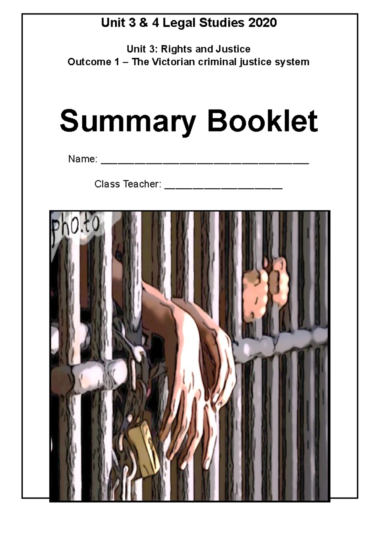 U3 AOS1 Summary booklet - Unit 3 & 4 Legal Studies 2020 Unit 3: Rights ...
