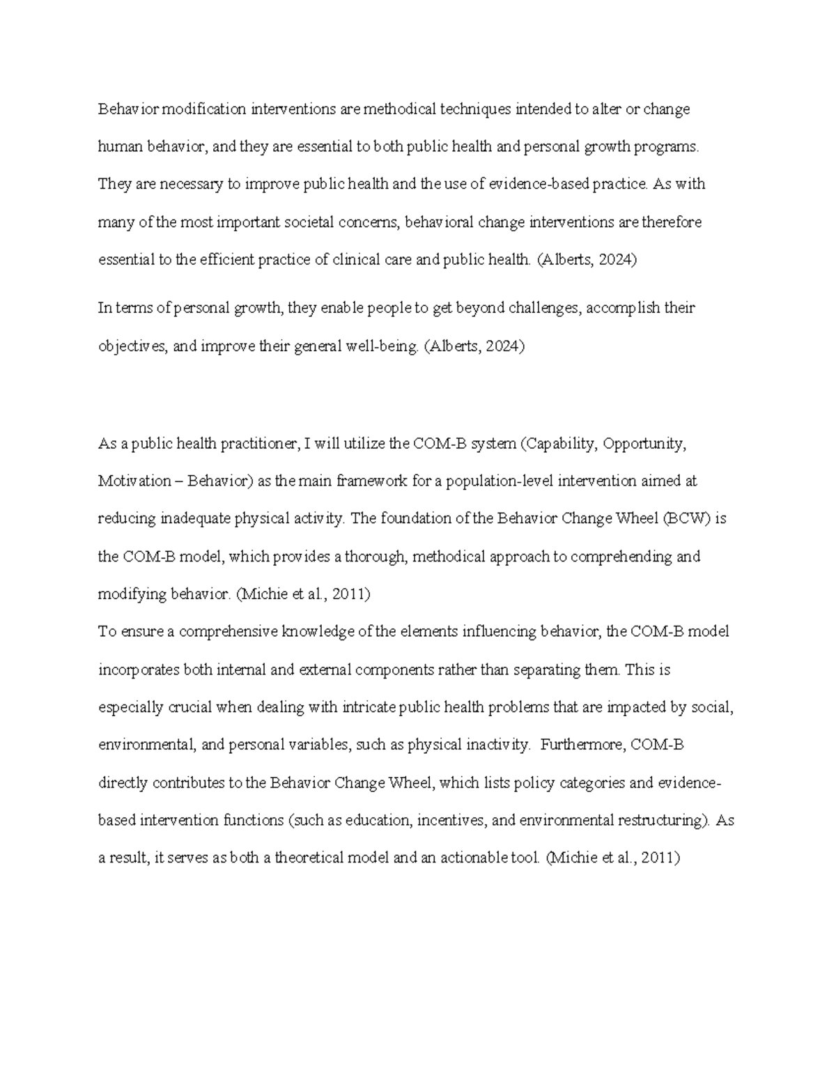 DOC 3 HPSY - Behavior Modification Interventions for Public Health ...