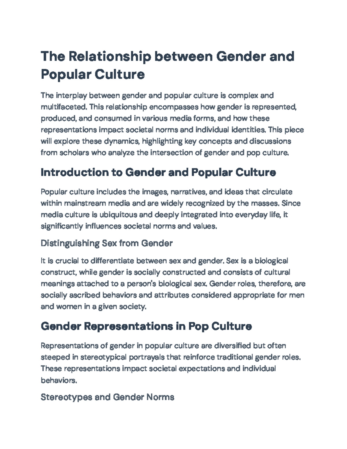 Exploring Gender Dynamics in Popular Culture: Course Code Required ...