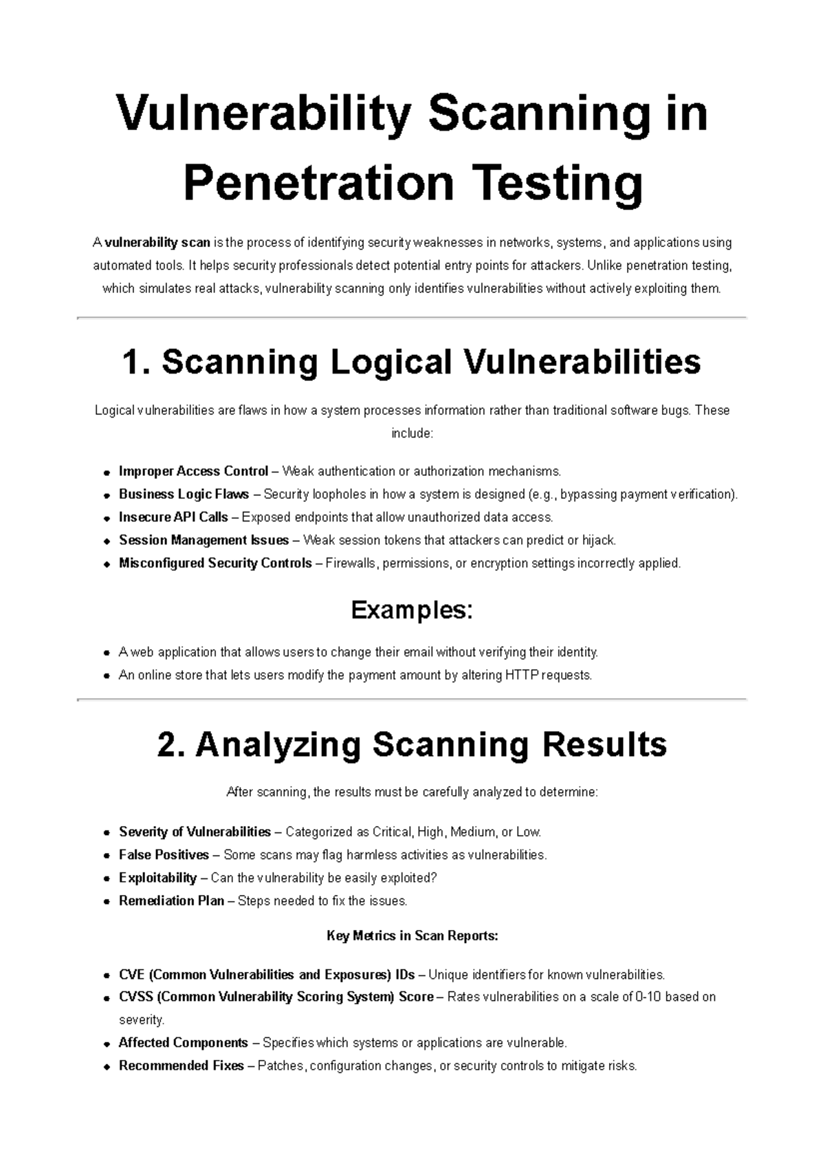 Unit 3 Cheat Sheet: Vulnerability Scanning in Penetration Testing - Studocu