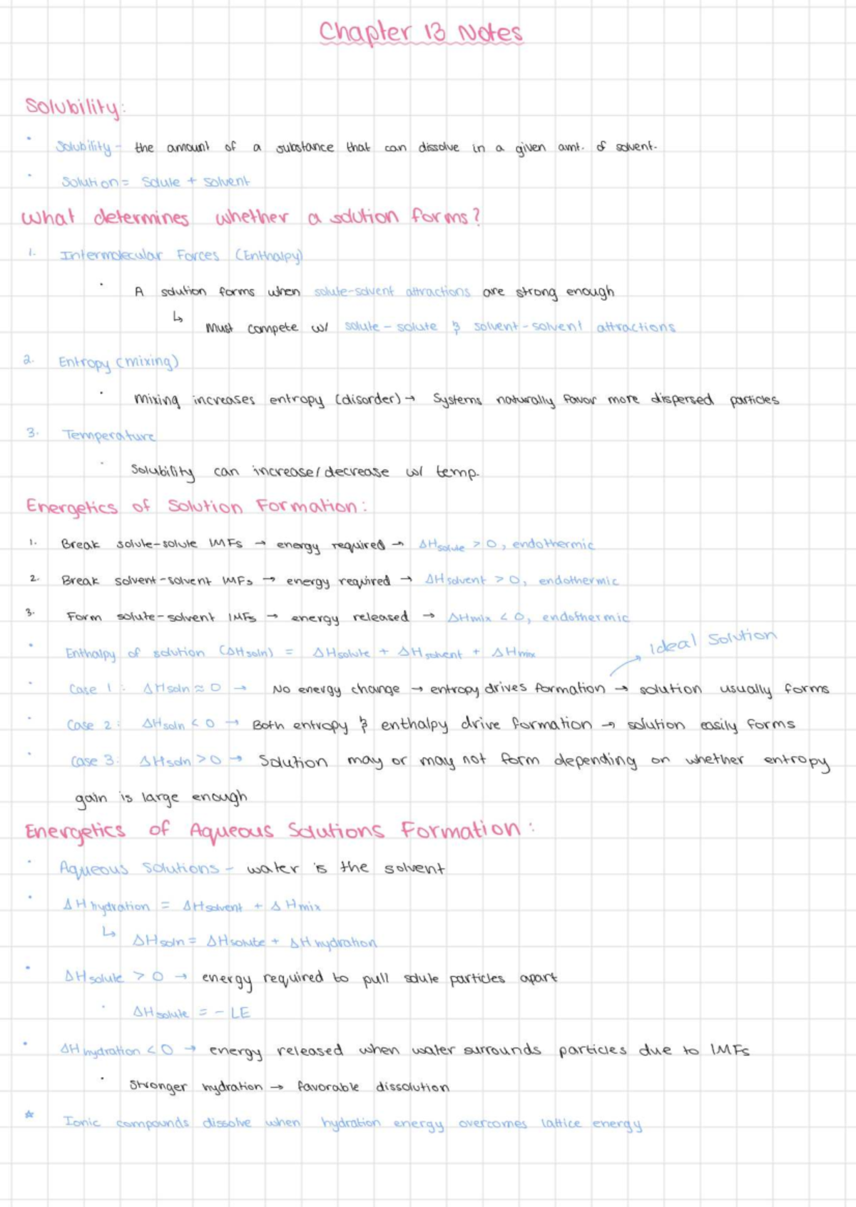 Chapter 13 Notes: Understanding Solubility and Solution Dynamics - Studocu