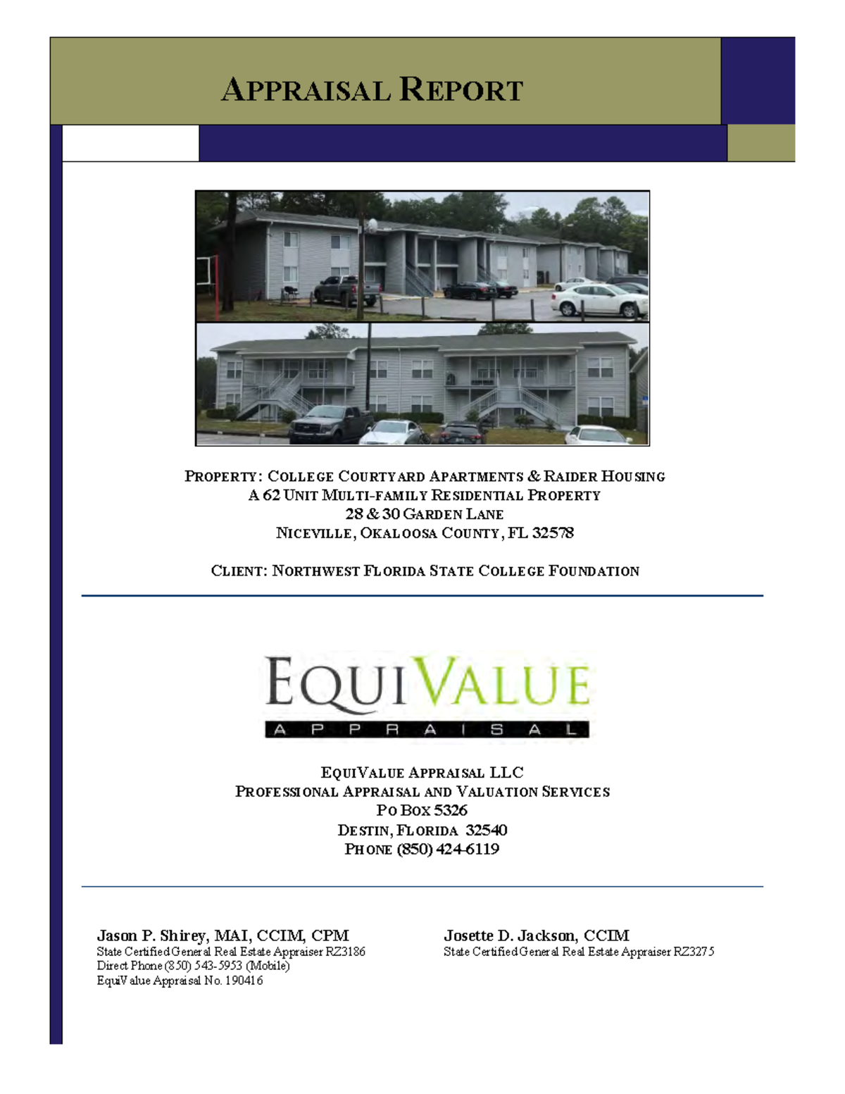 EQ 190416 Appraisal Report: College Courtyard Apartments Analysis - Studocu