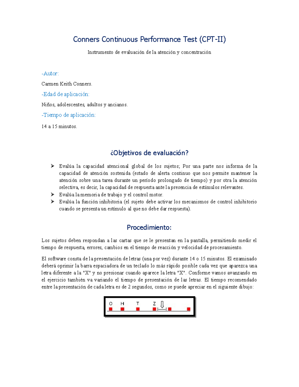 CPT-II: Evaluación de Atención y Concentración en Psicología - Studocu