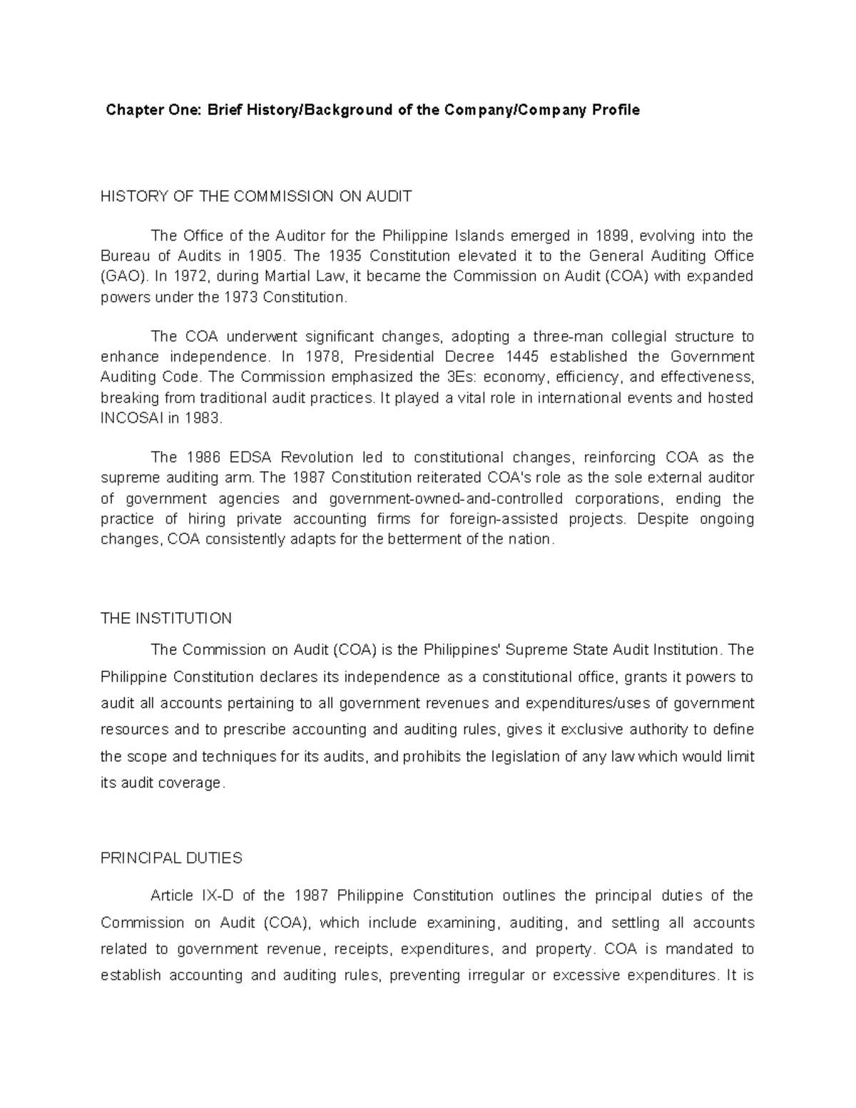 COA-Internship Paper: A Comprehensive Overview of the Commission on ...
