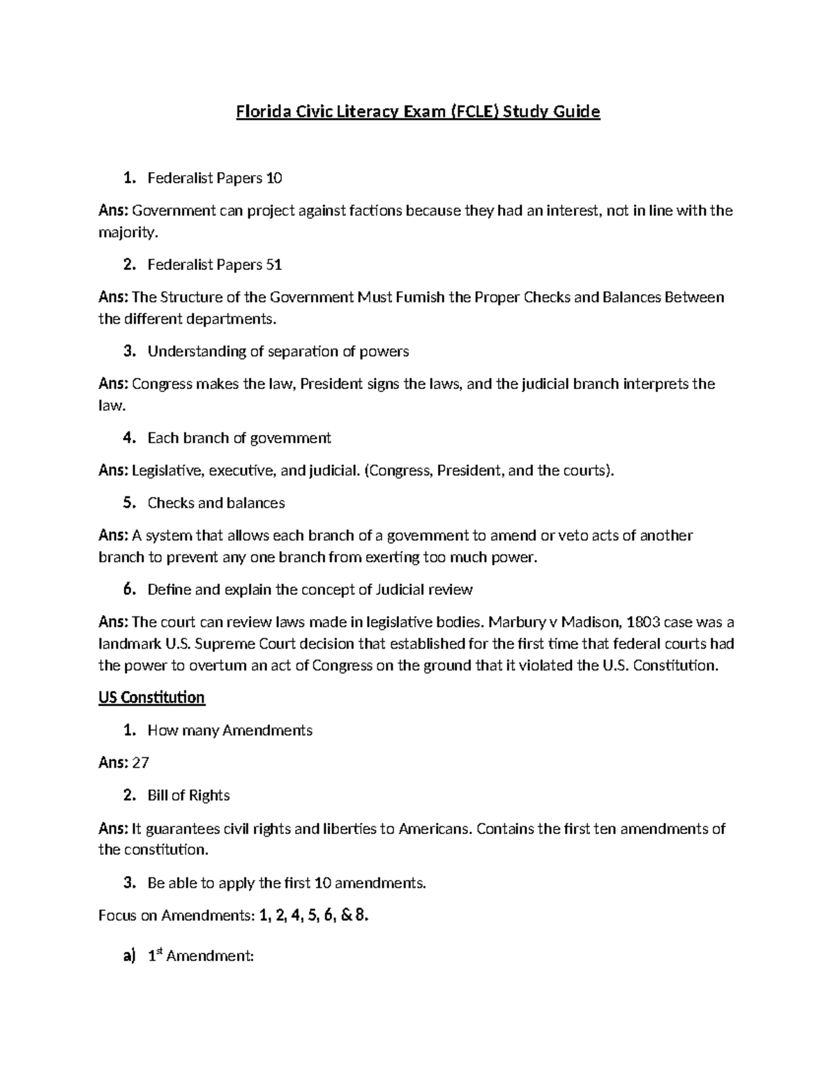 FCLE Study Guide: Key Concepts & Supreme Court Cases Explained - Studocu