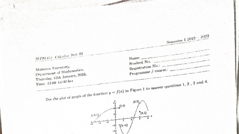 MTH1101 Calculus I Past Exam Papers 2022-2023 - Studocu
