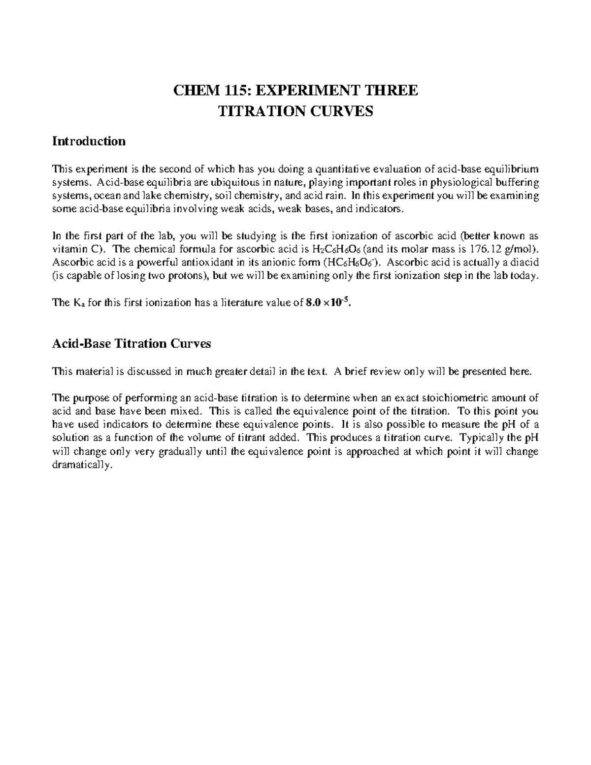 CHEM 115: Lab 3 - Titration Curves with Graph Paper Instructions - Studocu