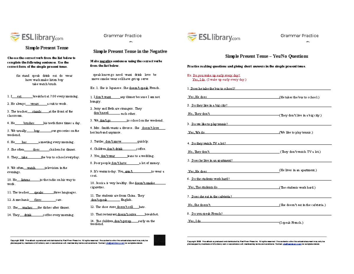 Esl Library Grammar Practice Worksheets Conditional Handouts P1&3 ESL