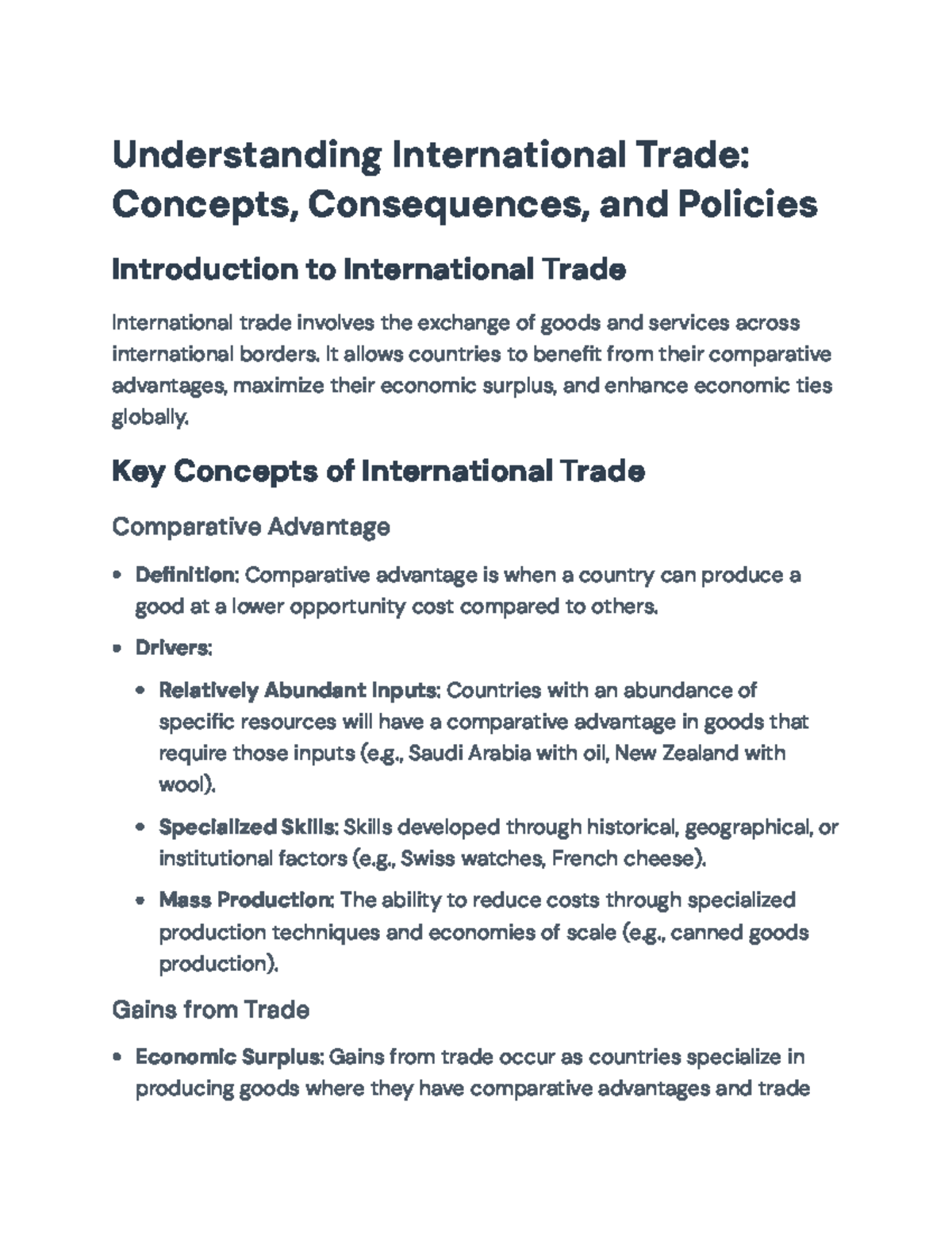 Understanding International Trade: Concepts, Consequences, and Policies ...