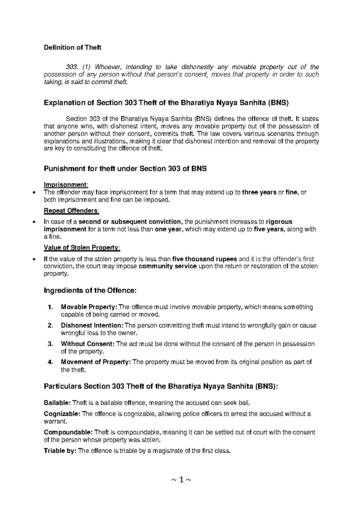 BNS Hurt and Grievous Hurt Overview - Key Sections Explained - Studocu