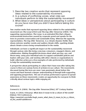 [Solved] Describe a movement for positive change in a fictional ...