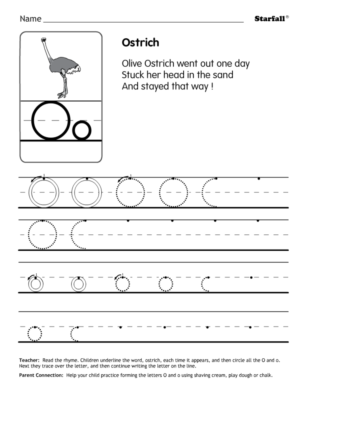 ABC Rhymes: Letter O Practice with Ostrich Fun Activities - Studocu