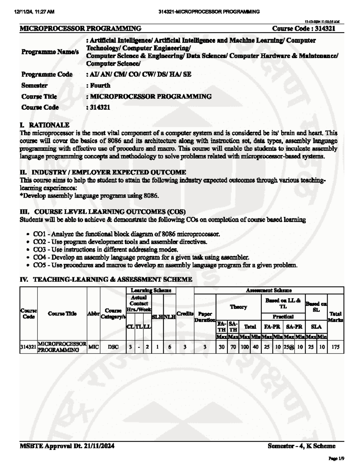 Microprocessor Programming Course Notes - 314321 - Semester 4 - Studocu