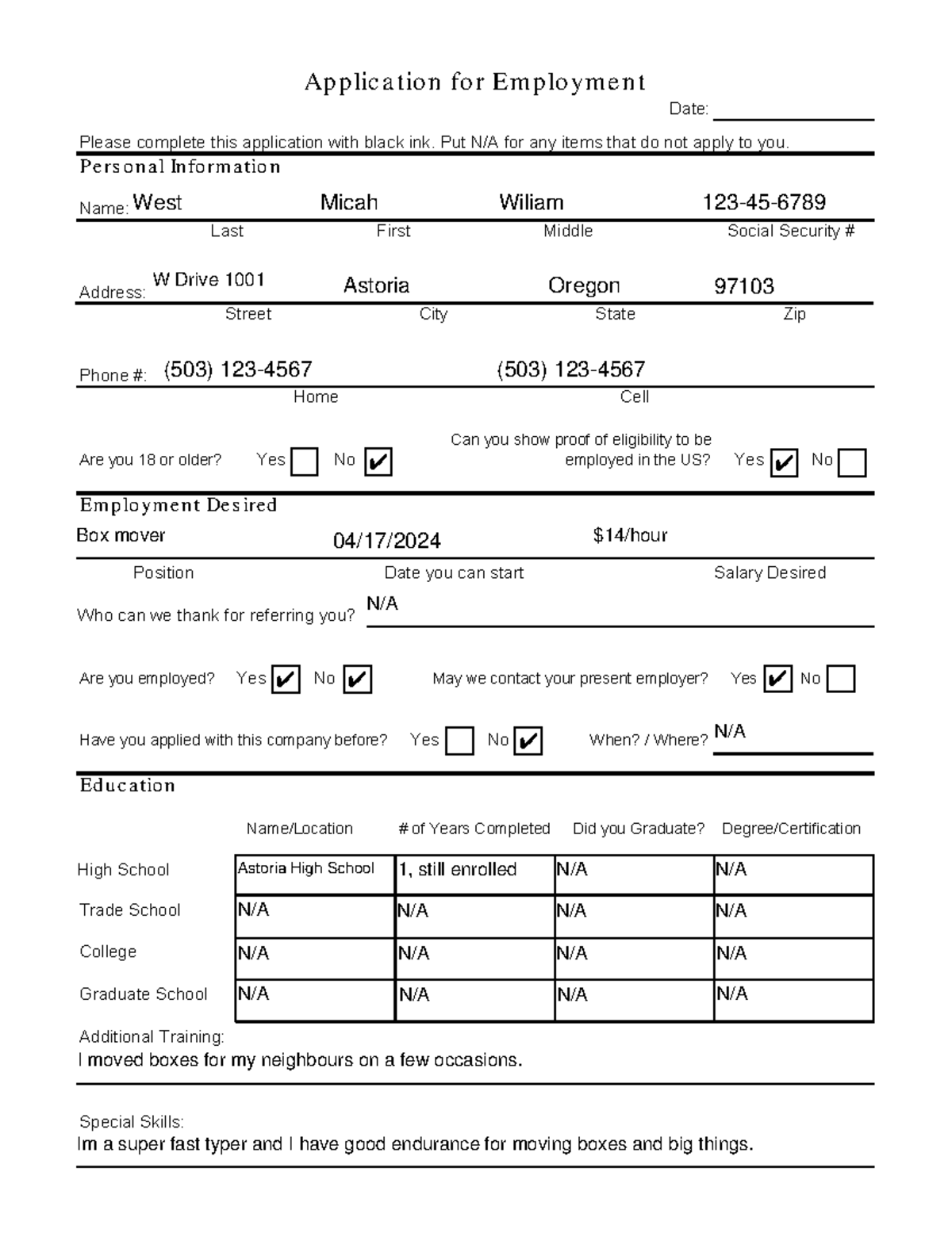 Application-for-Employment-Fillable - Ap p lic a tio n fo r Em p lo ym ...