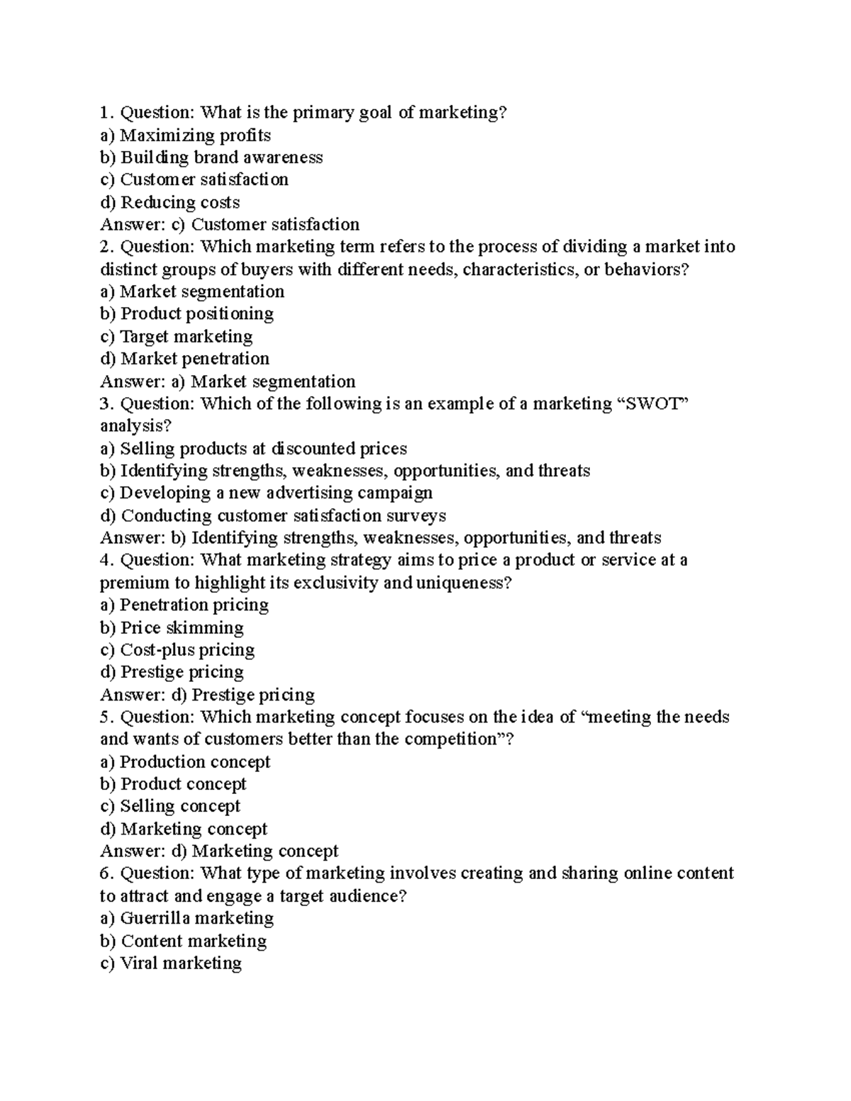Marketing Theory - Key Concepts and Strategies (MKT 101) - Studocu