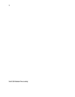 DAD 220 Module Two Activity 2-3 - 1 2-3 Activity: Updating Tables and ...