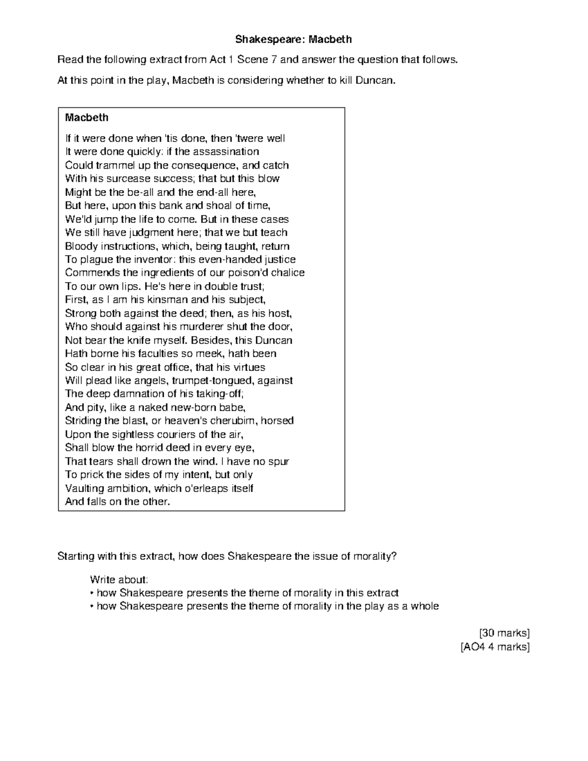 Macbeth Morality Analysis: Themes in Act 1 Scene 7 & Beyond - Studocu