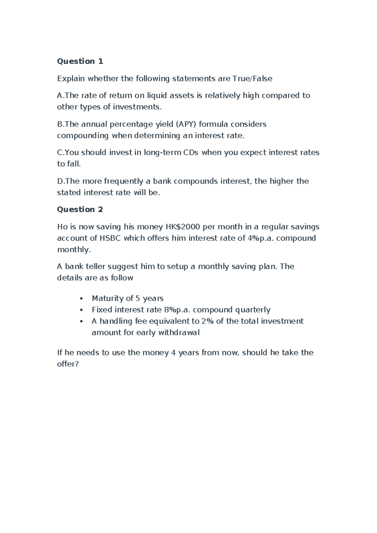 Personal Finance Assignment 3: Investment Strategies & Savings Plans ...