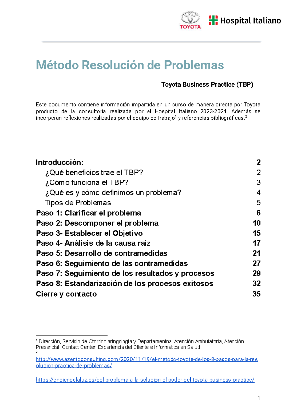 Método de Resolución de Problemas en Toyota (TBP) - Guía Completa - Studocu