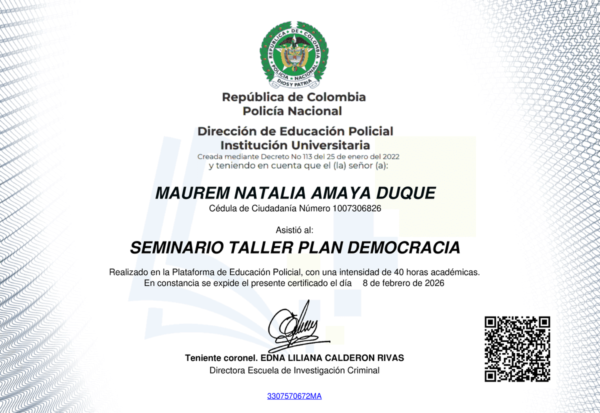 Certificado Seminario Electoral 2026 Ciencia Política Maurem