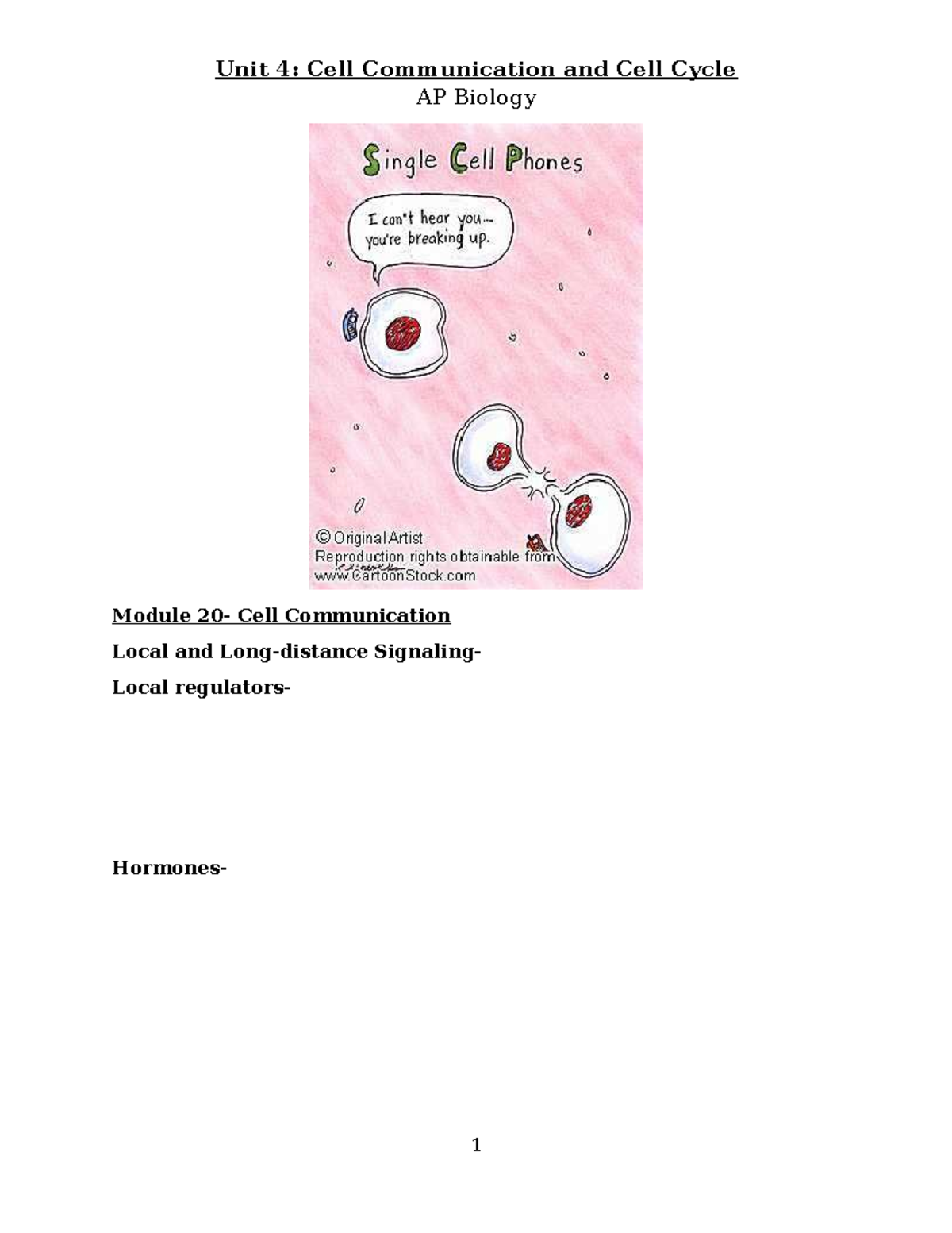 AP Biology Unit 4: Cell Communication & Cell Cycle Study Notes - Studocu
