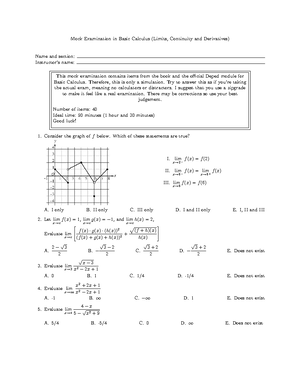 Basic Cal Q4 Module 1 - 11 BASIC CALCULUS Quarter 4 – Module 1 ...