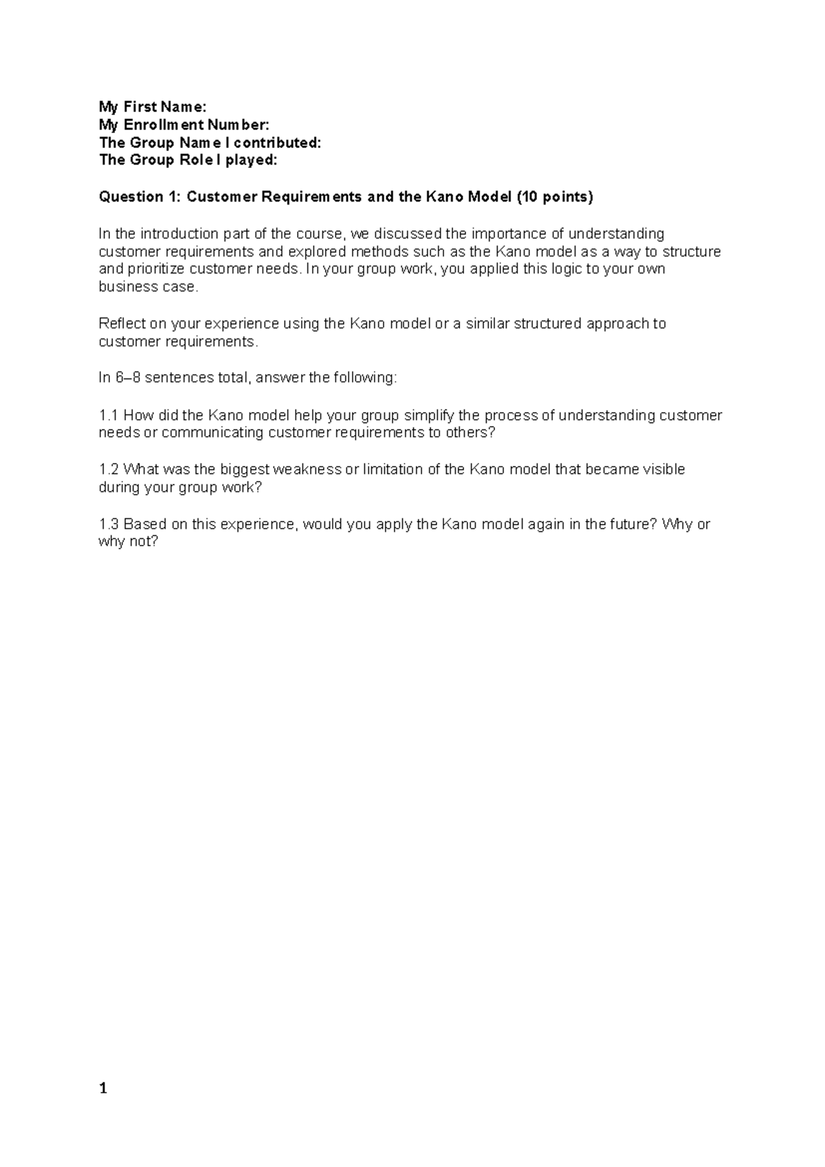 Customer Requirements & Supply Chain Mapping: Group Project Insights ...