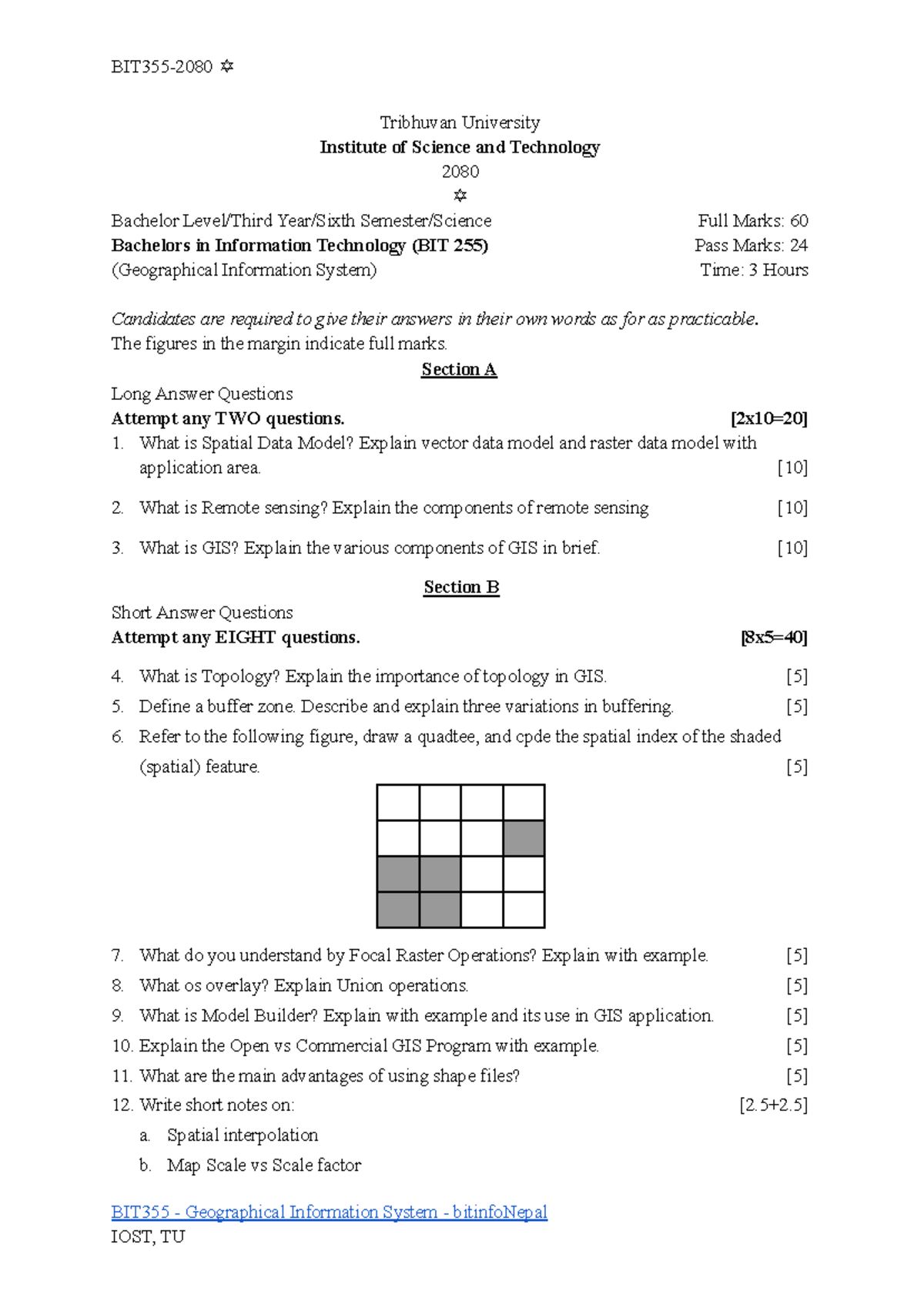 BIT355 - Geographical Information System Study Guide - Studocu