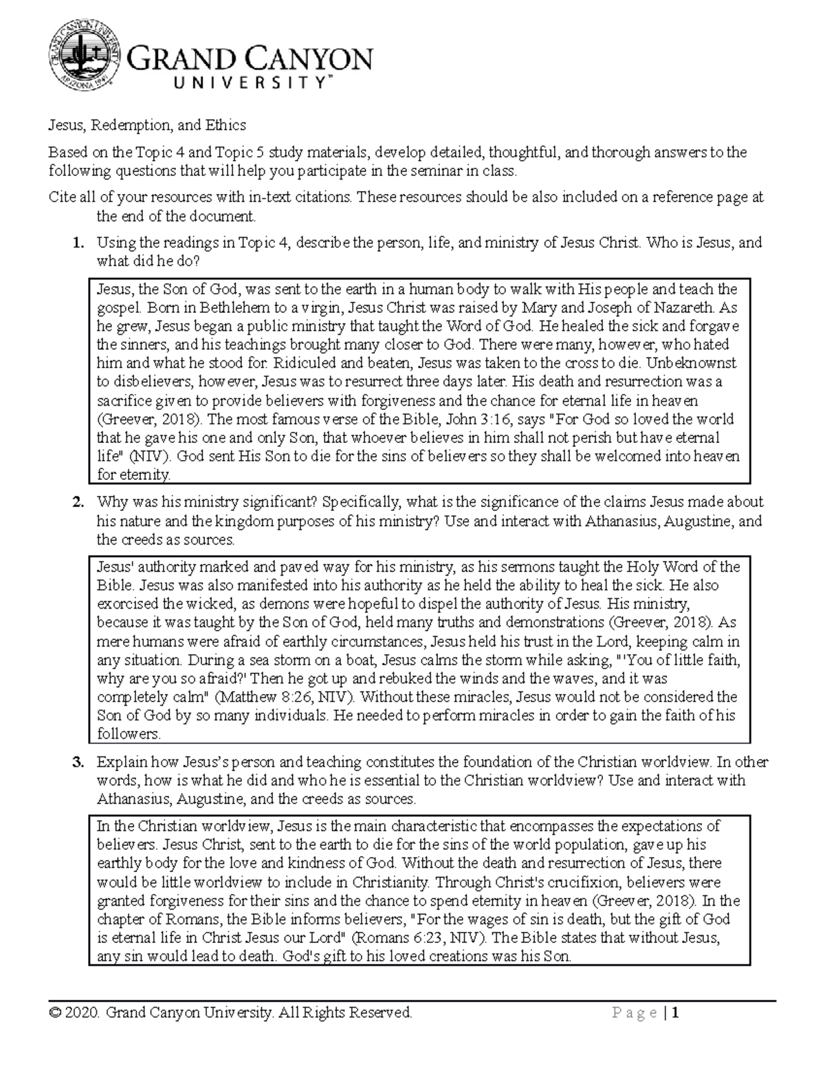 Jesus Christ: Redemption and Ethical Teachings - Study Notes - Studocu
