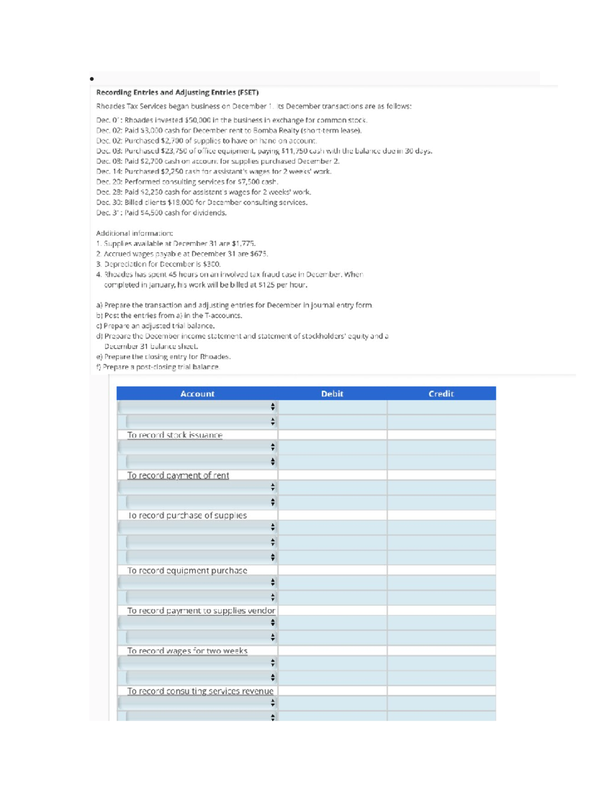 Chapter 3 Homework: Financial Entries and Adjustments Analysis - Studocu