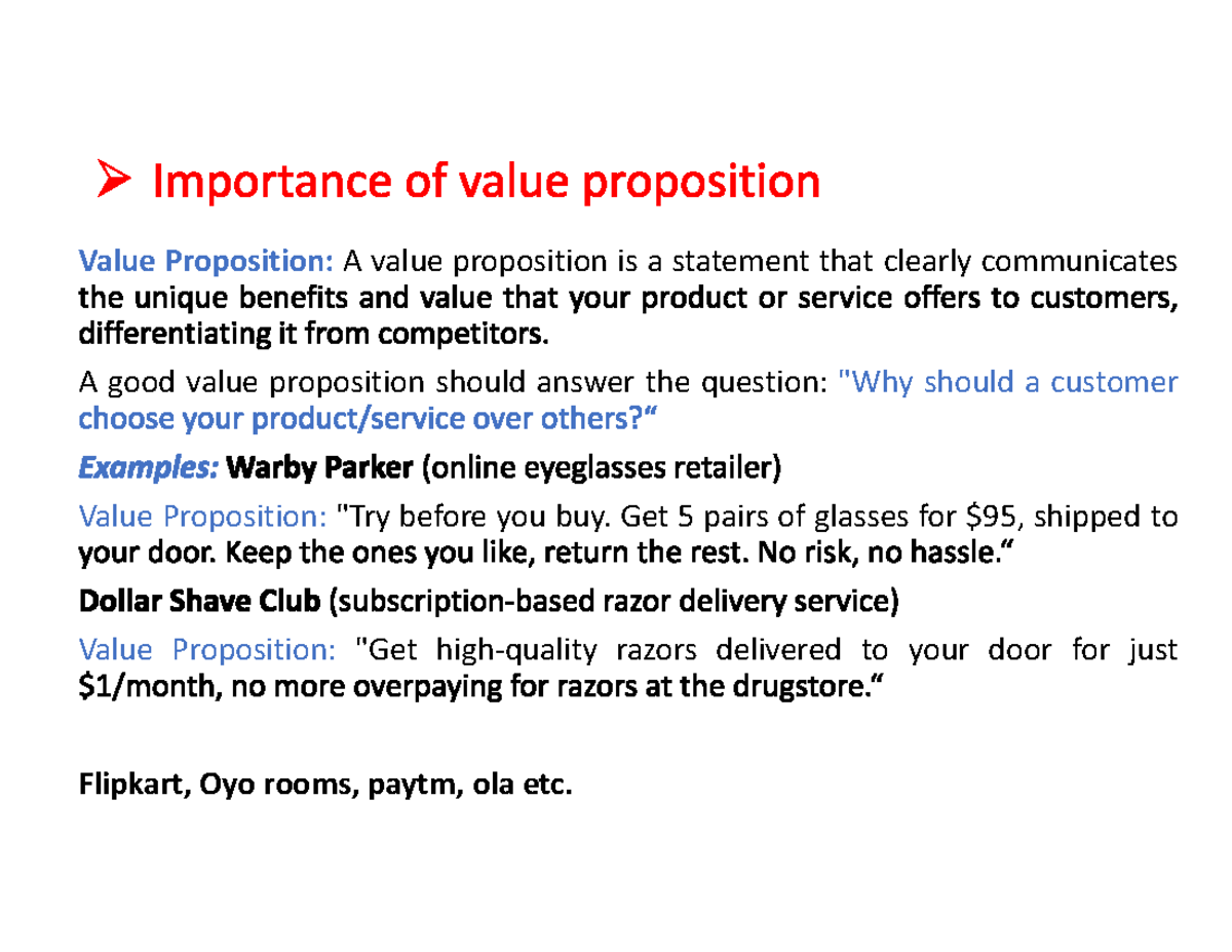 Module 3: Understanding value propositions and product differentiation - Studocu