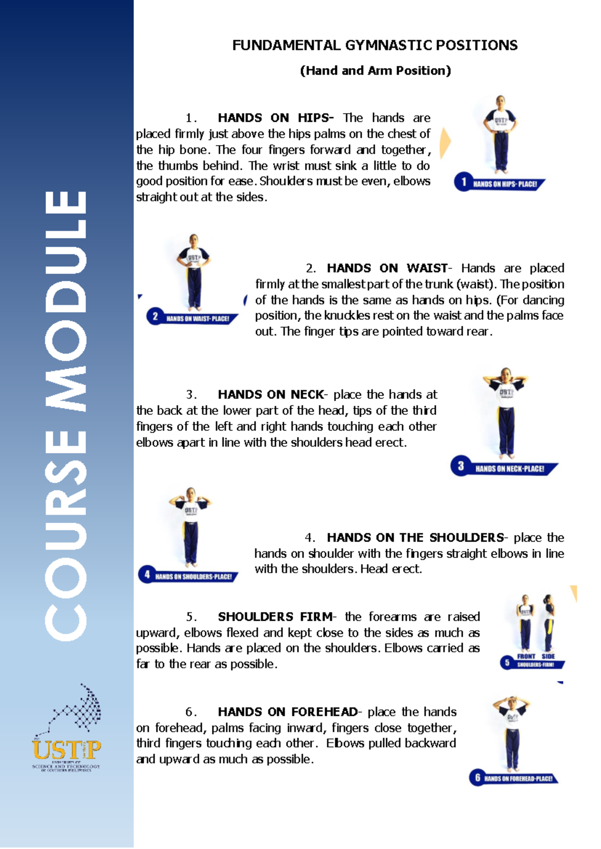 PE 101: Fundamental Gymnastic Positions Overview - Studocu