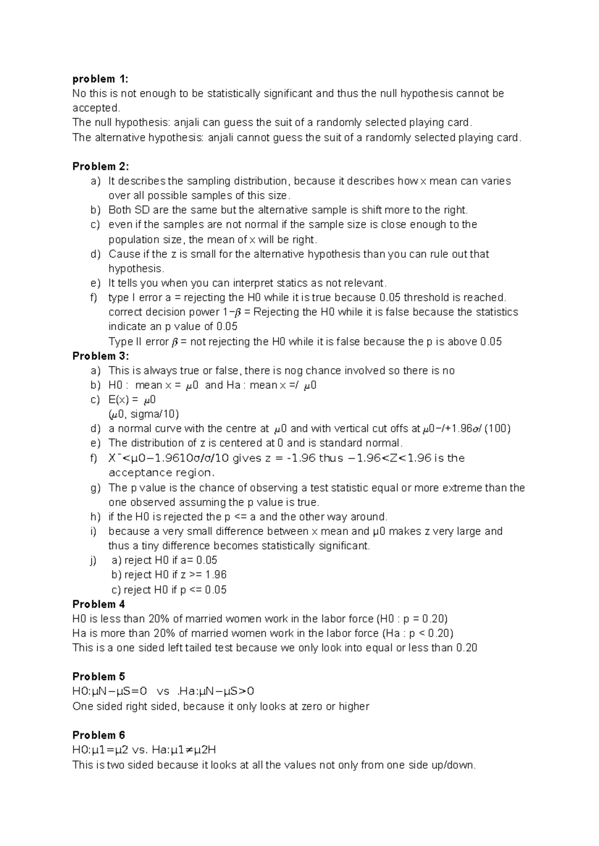 Statistical Hypothesis Testing: Seminar 3 Insights and Analysis ...